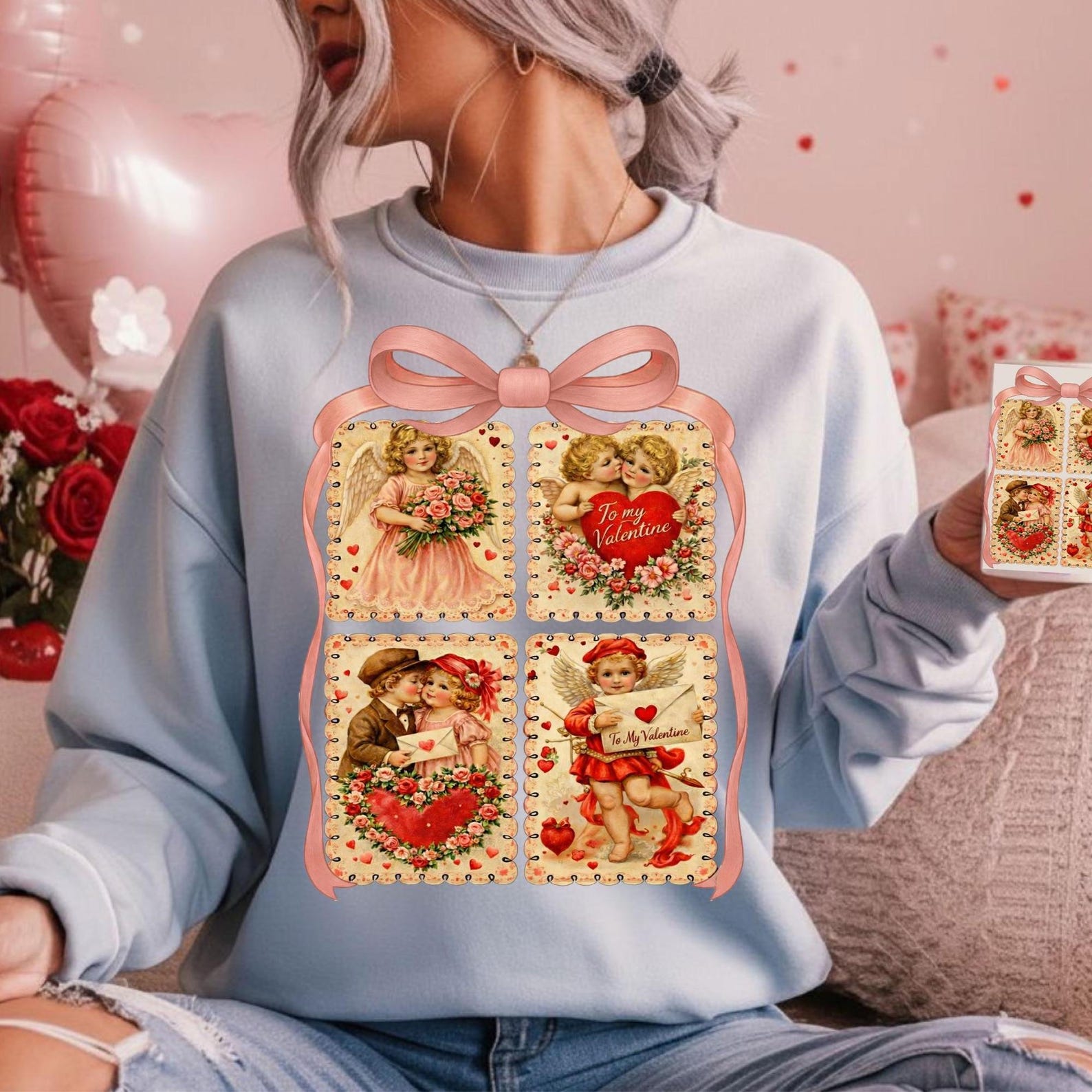 Vintage Valentine Digital Stamps PNG - Victorian Cherub Ephemera for ...
