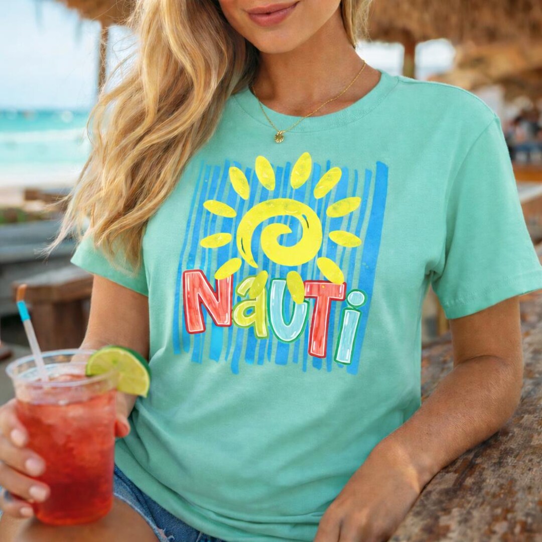 Nauti Summer PNG, Retro Beach Shirt Design, Funny Boat Girl PNG, Lake ...