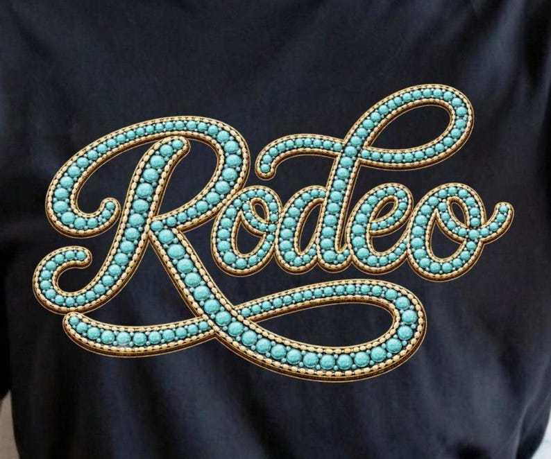 Western Turquoise Rodeo PNG, Western Coquette Digital Download, Gold ...