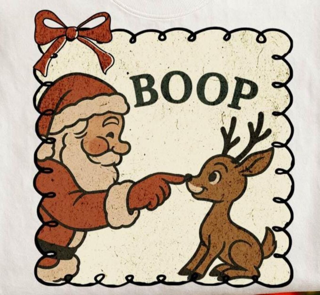 Vintage Santa “boop” Reindeer Christmas PNG | Retro Santa Clipart ...