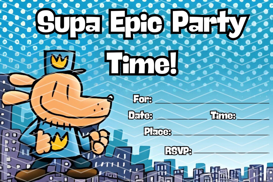 Dogman Birthday Party Invitation- Ready to Print, Digital Download ...