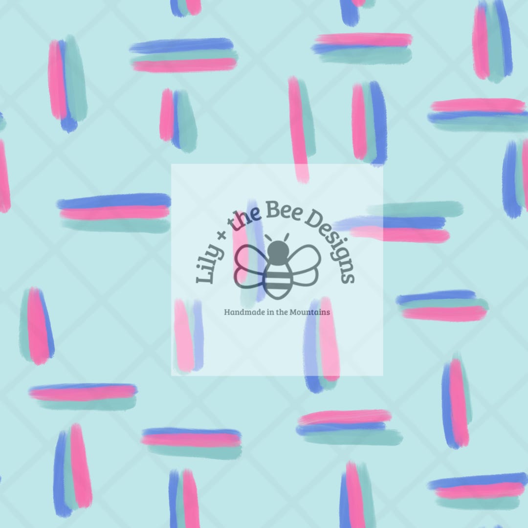 Neon Brushstroke Seamless Pattern, Digital Abstract Watercolor ...