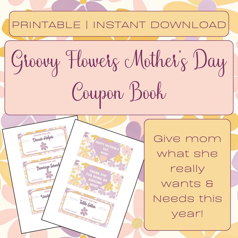 Mother's Day Coupon Book Printable | Ready to Print Gift for Mom ...