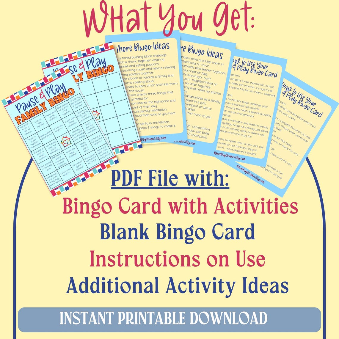 Pause & Play Family Bingo Game Printable | 30-day Challenge for ...