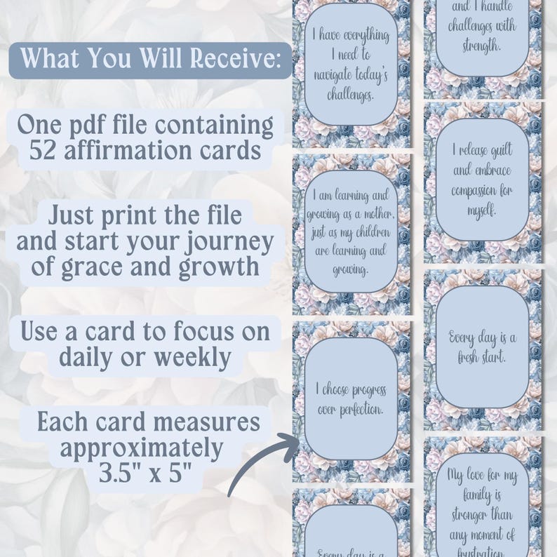 Grace & Growth Affirmation Cards for Stressed Out Moms – Self-care ...