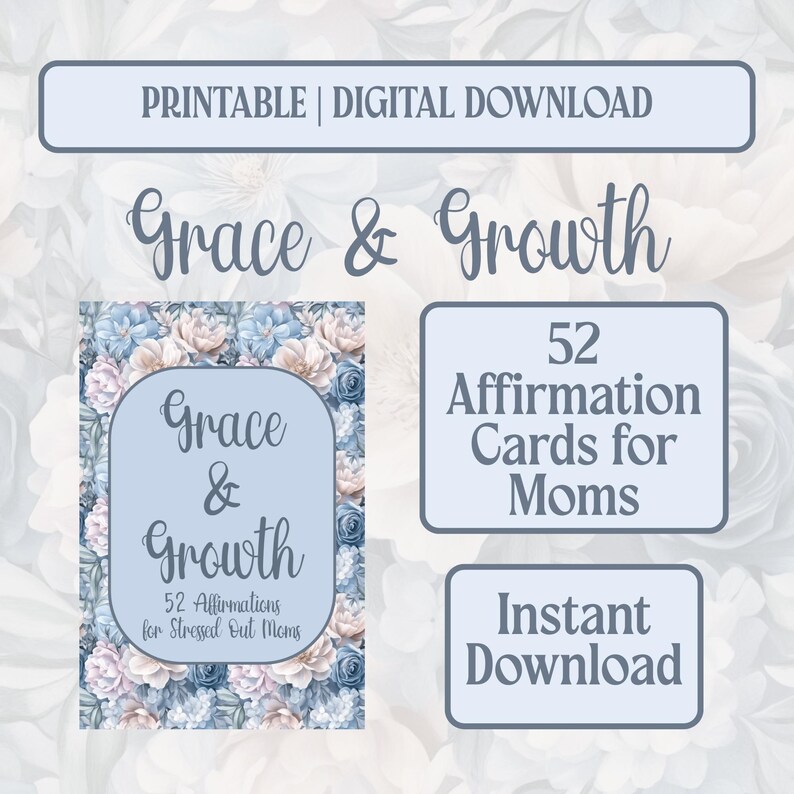 Grace & Growth Affirmation Cards for Stressed Out Moms – Self-care ...