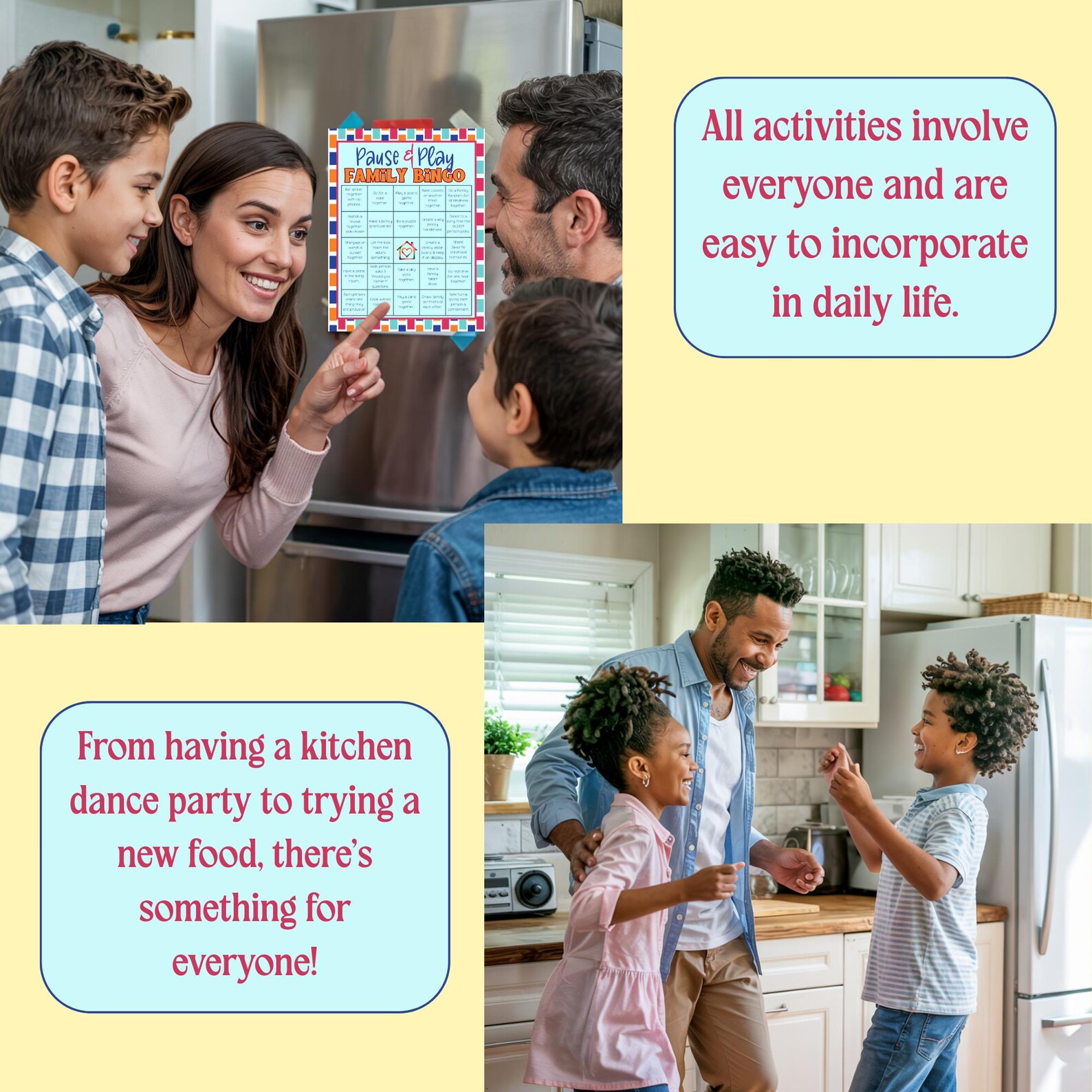 Pause & Play Family Bingo Game Printable | 30-day Challenge for ...
