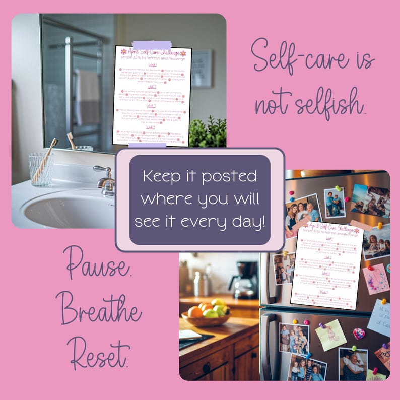 April Self-care Challenge: Printable Mindfulness Prompts (digital ...