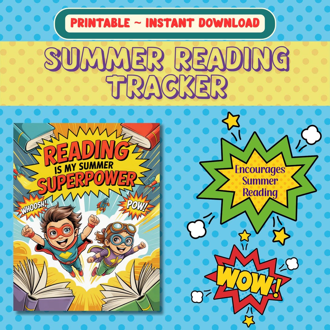 Summer Reading Log + Activity Booklet for Kids – Fun Superhero ...