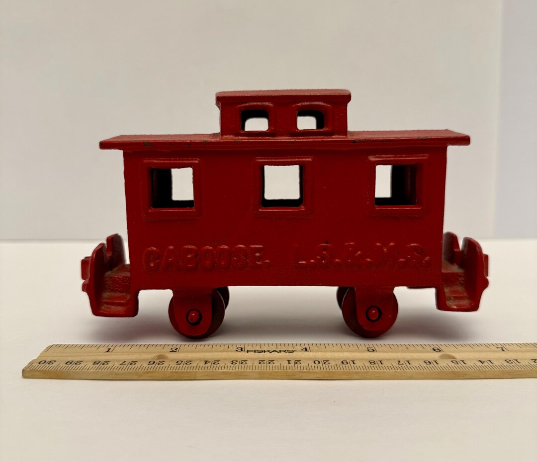 Vintage Red Cast Iron Caboose by Lake Shore & Michigan Southern Railway ...