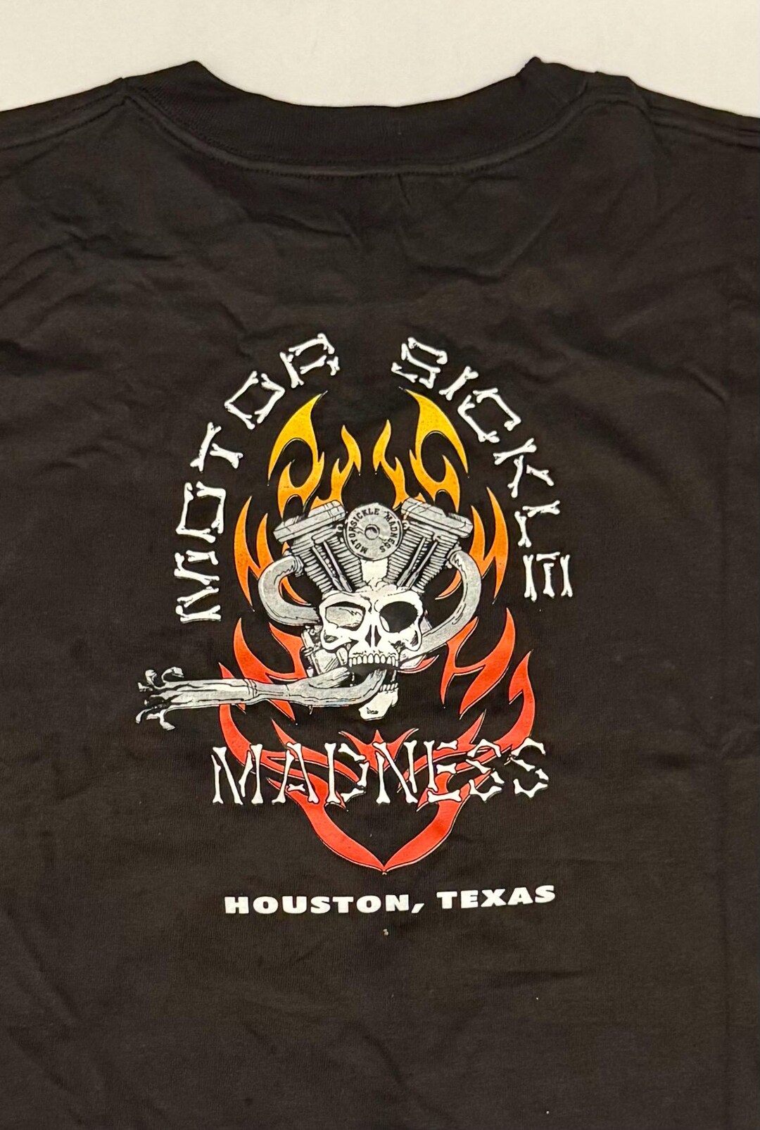 Vintage Motor Sickle Madness Houston Texas Short Sleeve Biker Tee Large ...