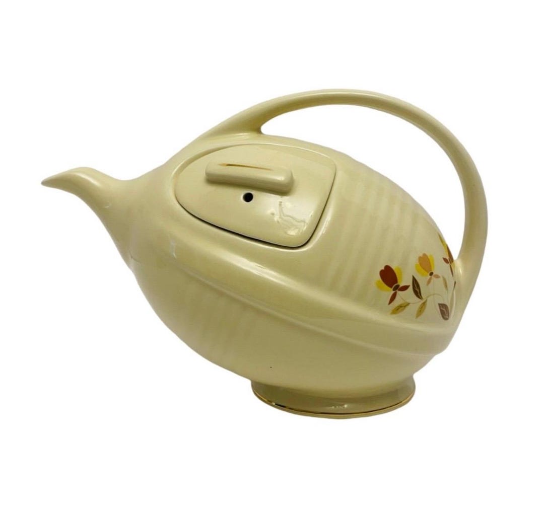 Vintage (1995) Jewel Tea Autumn Leaf Football Teapot Hall China Limited ...
