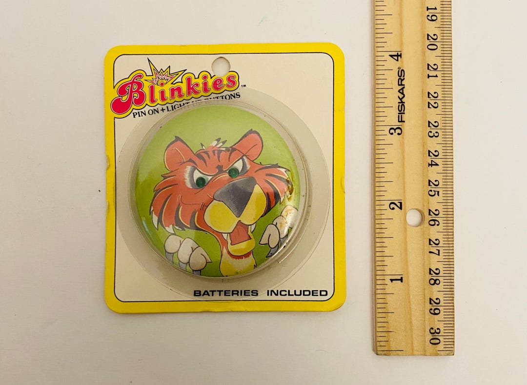 Vintage Blinkies Electronic Button Company Green Eyed Tiger Light up ...