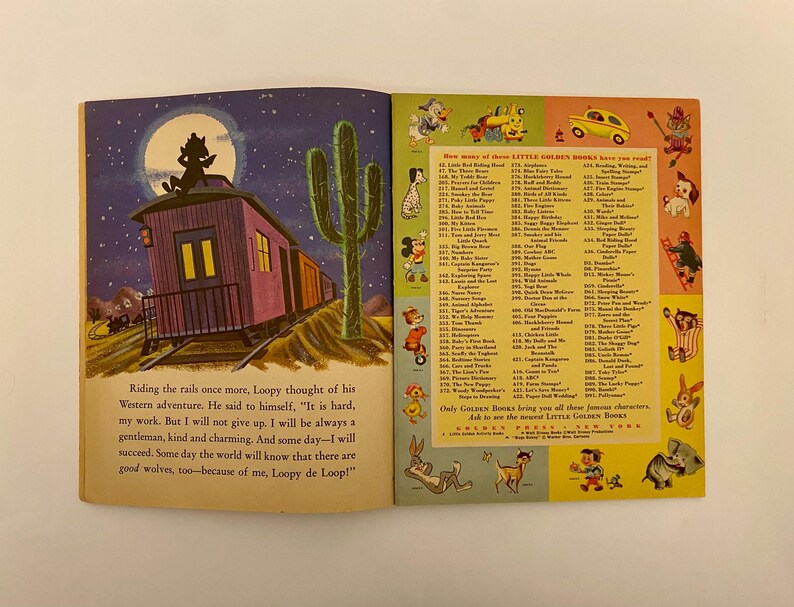 Vintage A Little Golden Book Loopy De Loop Goes West 1960 by Kathryn ...