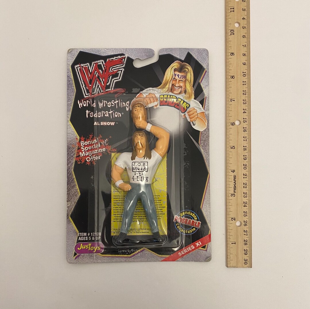 Vintage 1999 WWF WWE Al Snow Head Bend-ems Action Figure Justoys Series ...