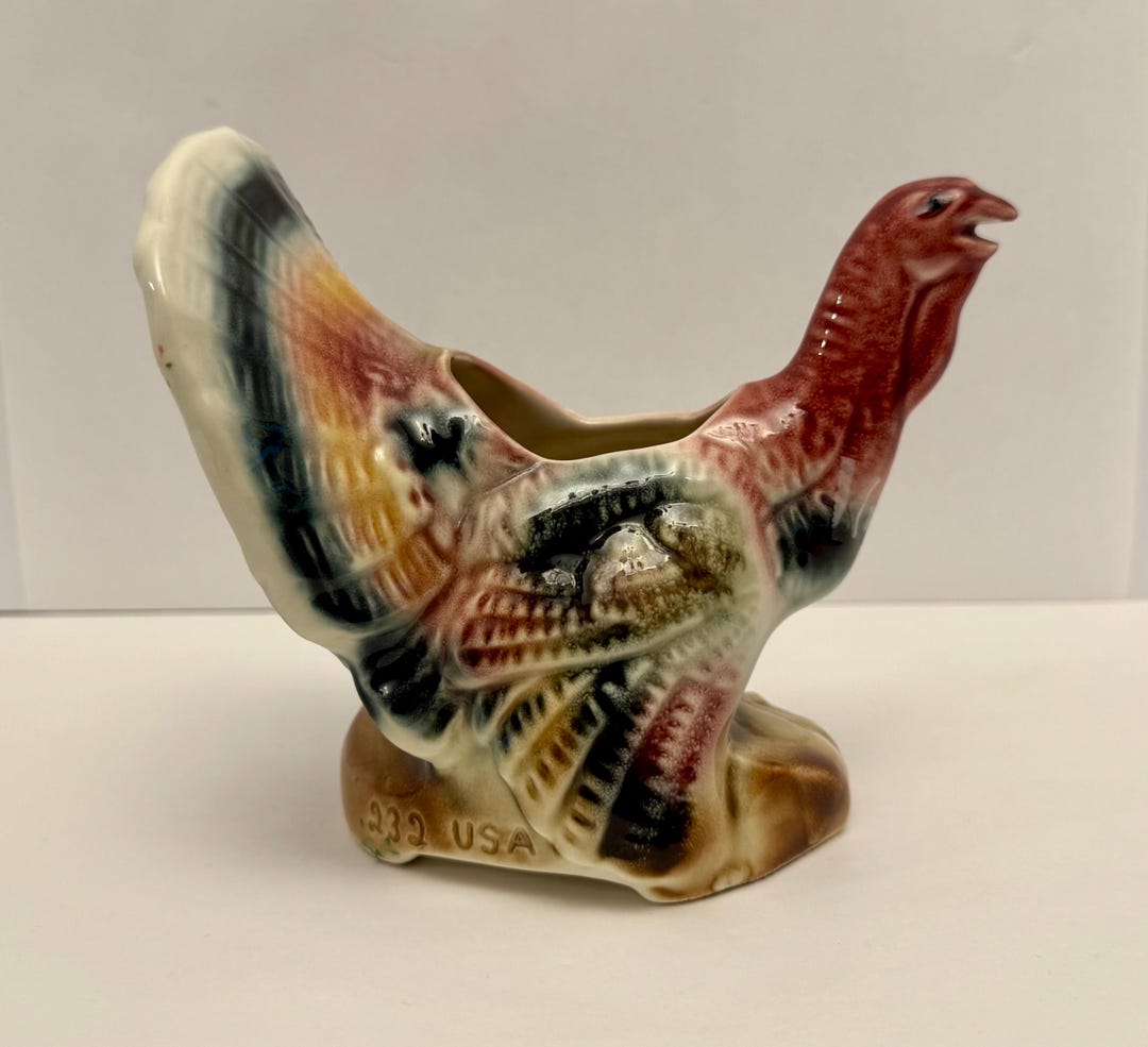 Vintage California Art Pottery Ceramic Turkey Planter #232 USA (rare ...