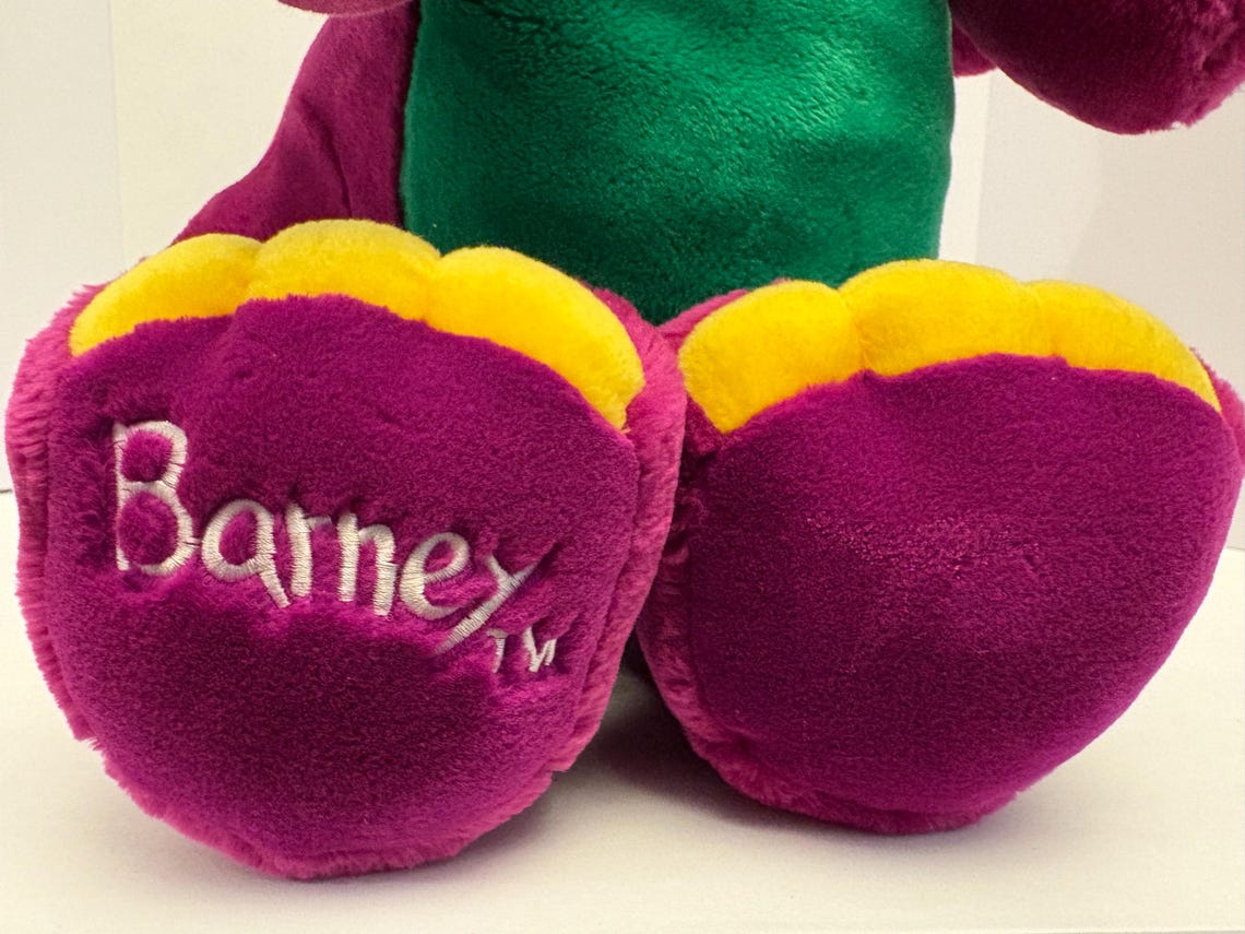 Vintage Lyons 26” Jumbo BARNEY the Purple Dinosaur 1993 Plush EUC - Etsy