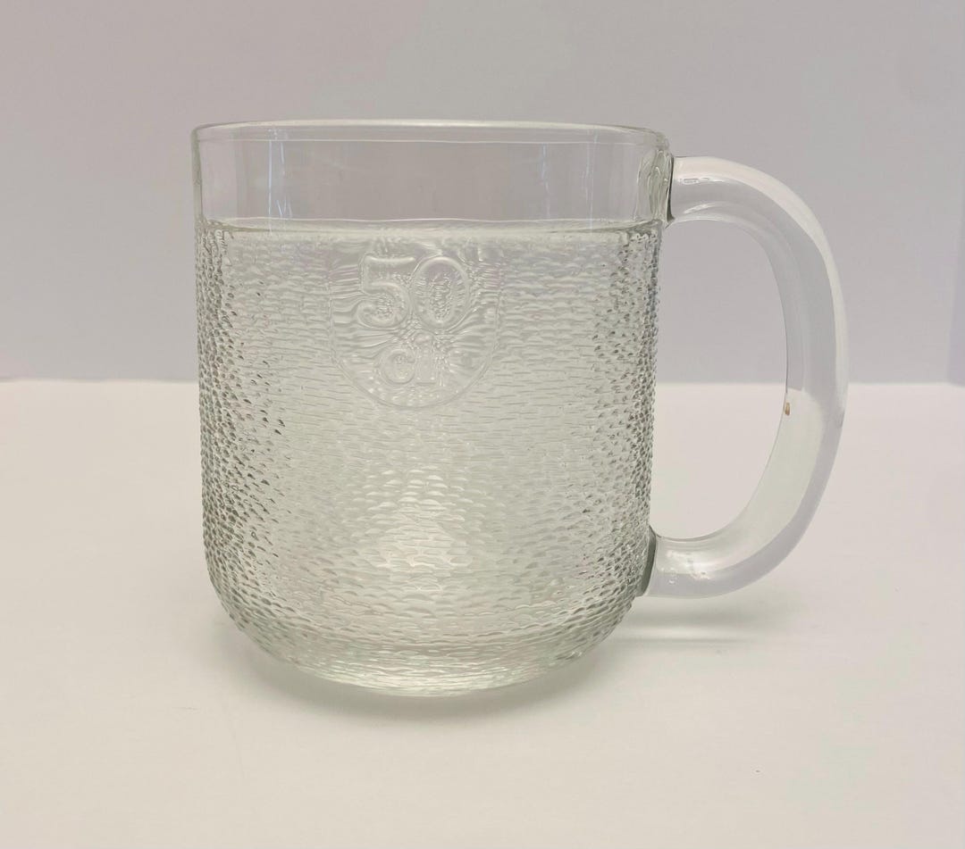 IITTALA Krouvi 50CL Textured Clear Glass Stein Mug Finland Ovia Toikka ...