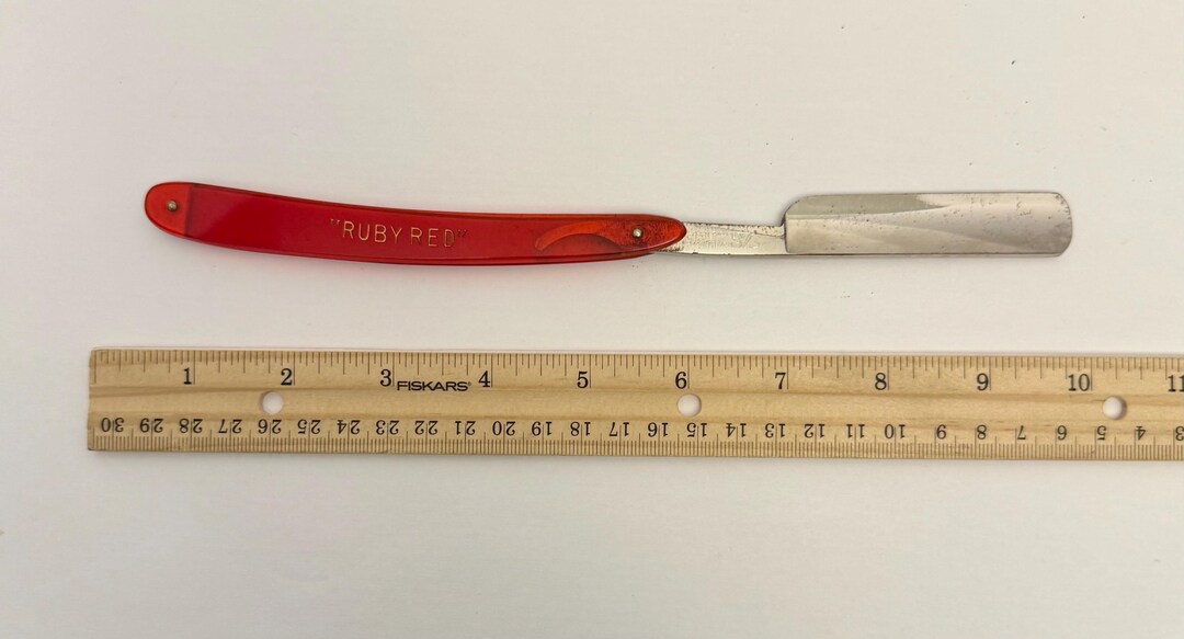 Vintage “ruby Red” Straight Edge Razor Rare HTF Collectible (D-8). - Etsy
