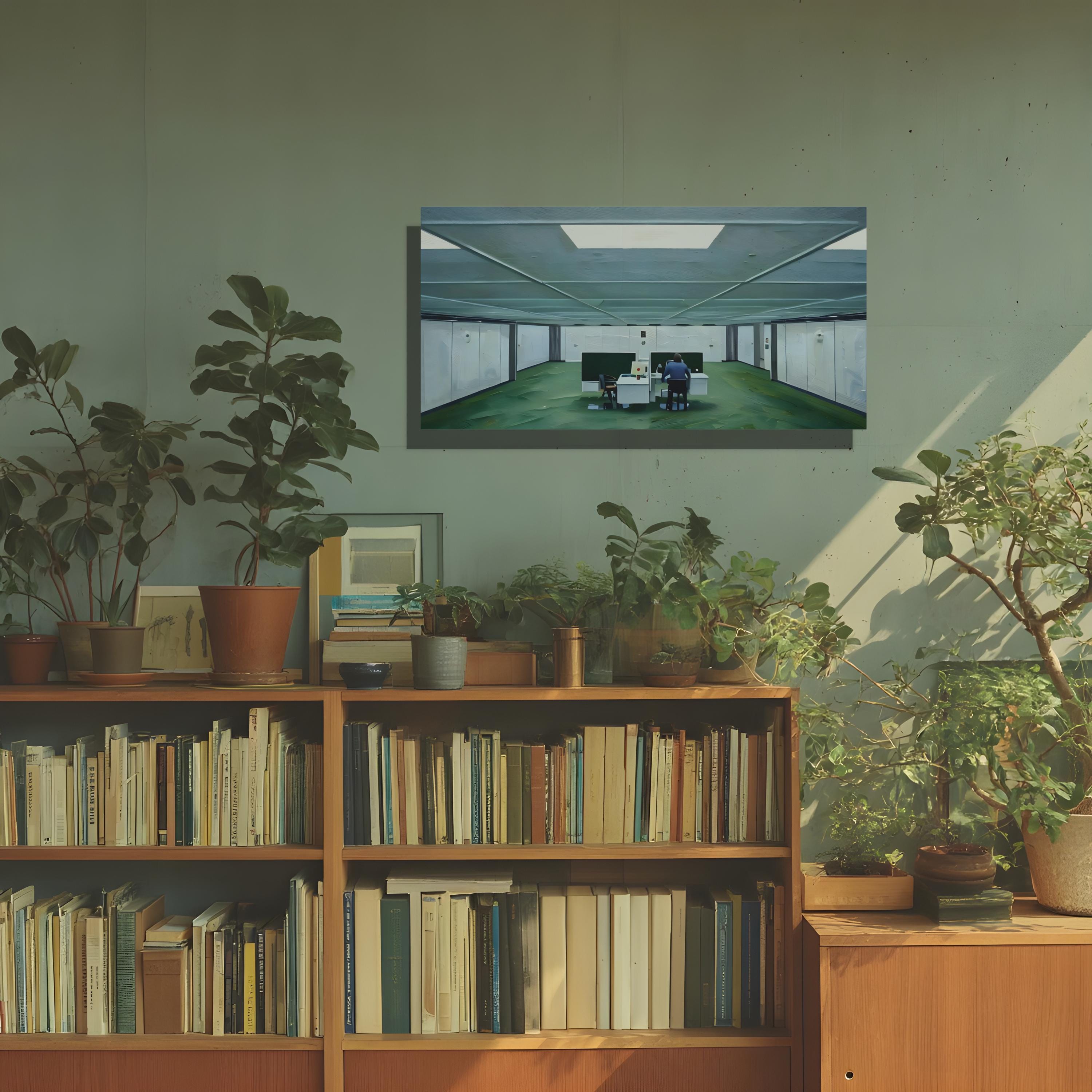 Severance Inspired Office Painting Canvas, Severance Architecture, Severance Interiors ...