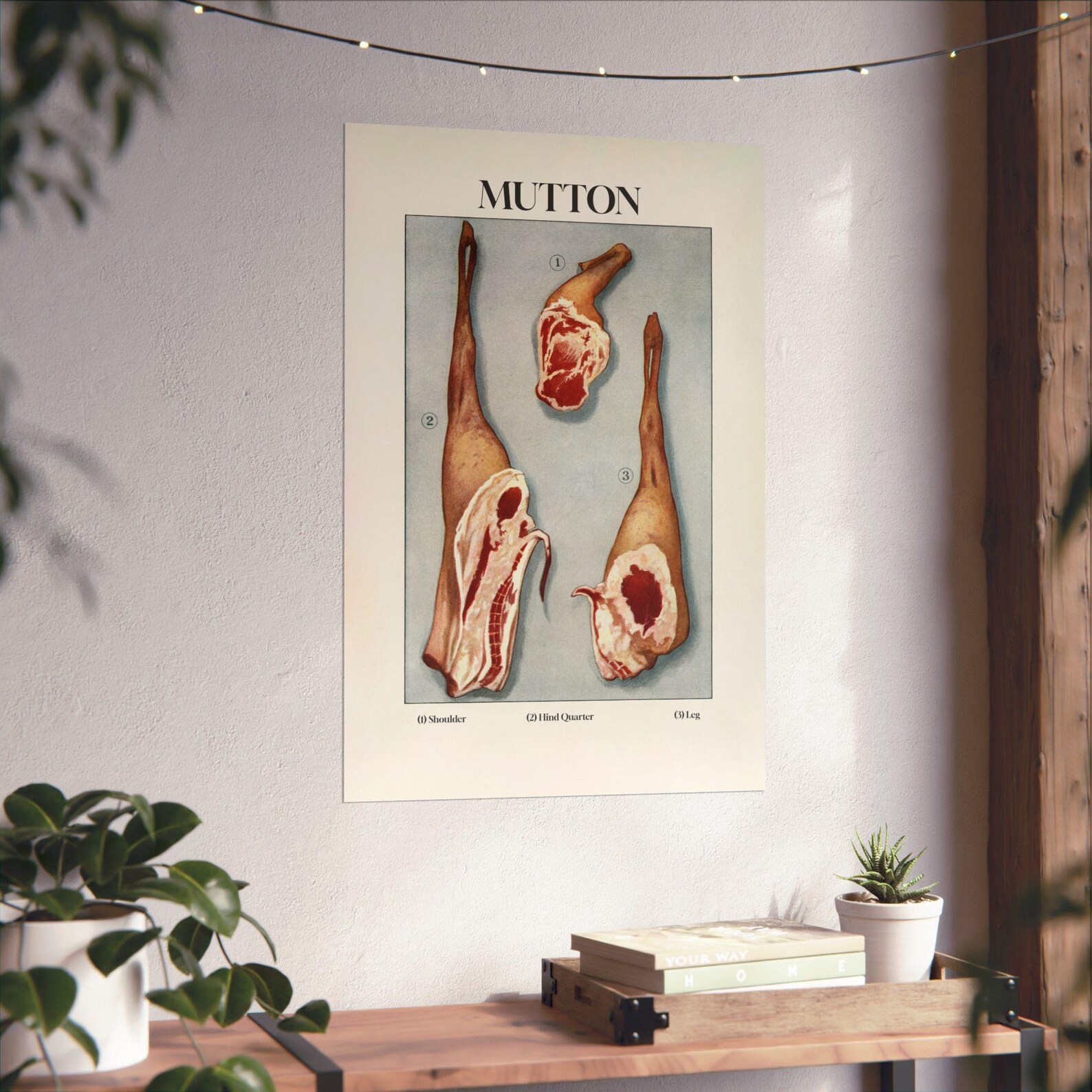 Vintage Kitchen Wall Art, Mutton Meat Lovers Poster, Farmhouse Decor ...