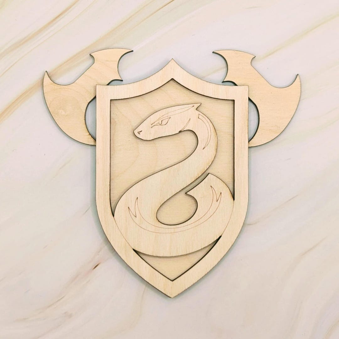 Snake Shield | Unfinished Wood Blank | Paintable Crest | Wizard School ...