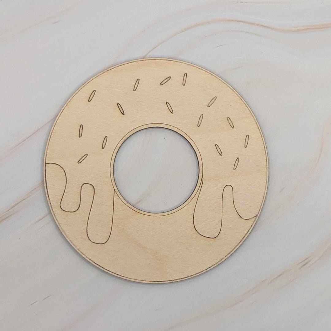 Donut With Frosting | Unfinished Wood Blank | Baltic Birch | Pre- Drawn ...
