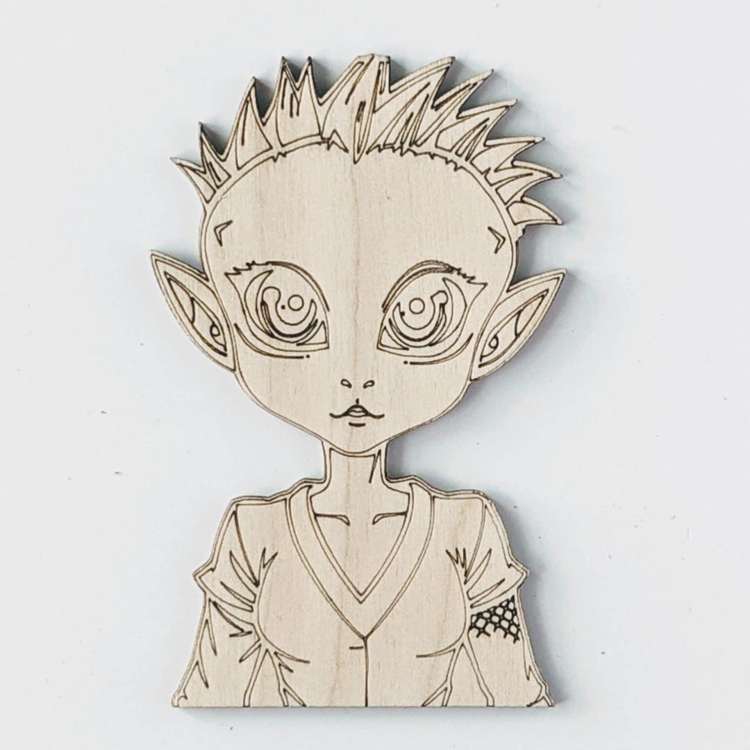 Teenage Alien Punk Girl Wood Cutout | Unfinished Wood Blank | Paint by ...