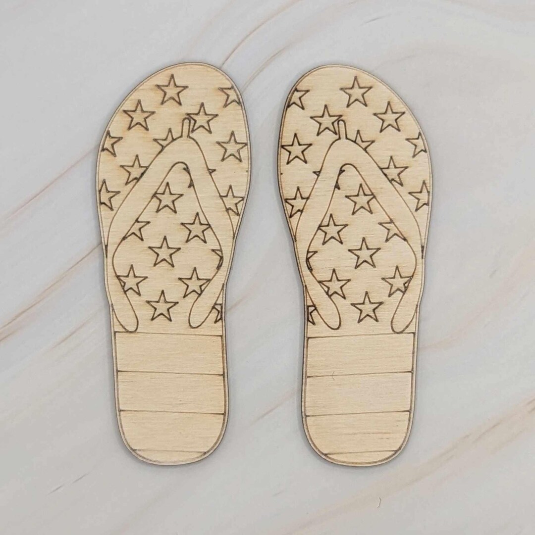 Stars and Stripes Flip Flops | Sandals | Unfinished Wood Blank | Baltic ...