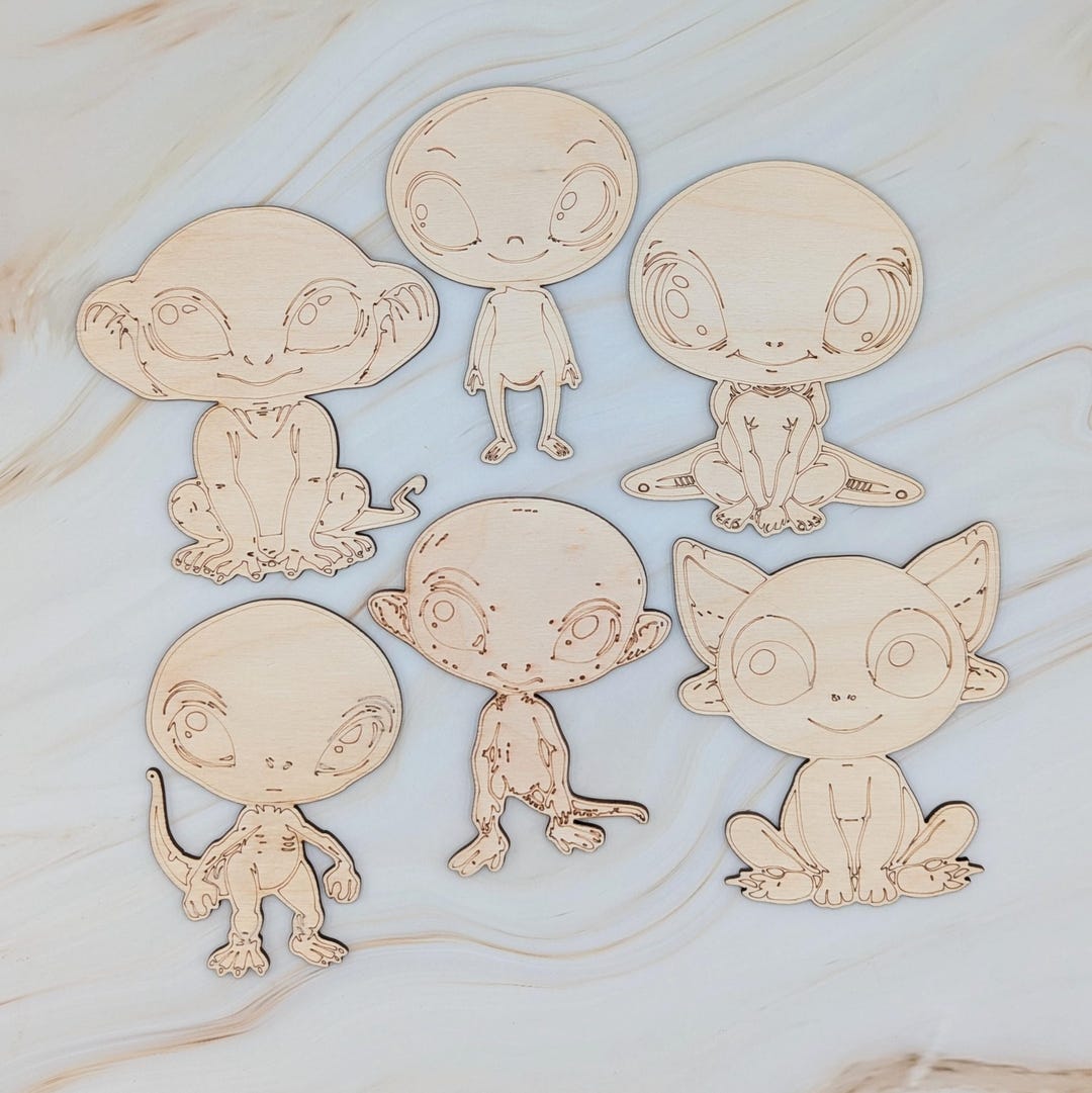 Alien Party Pack | Unfinished Wood Blank - Etsy