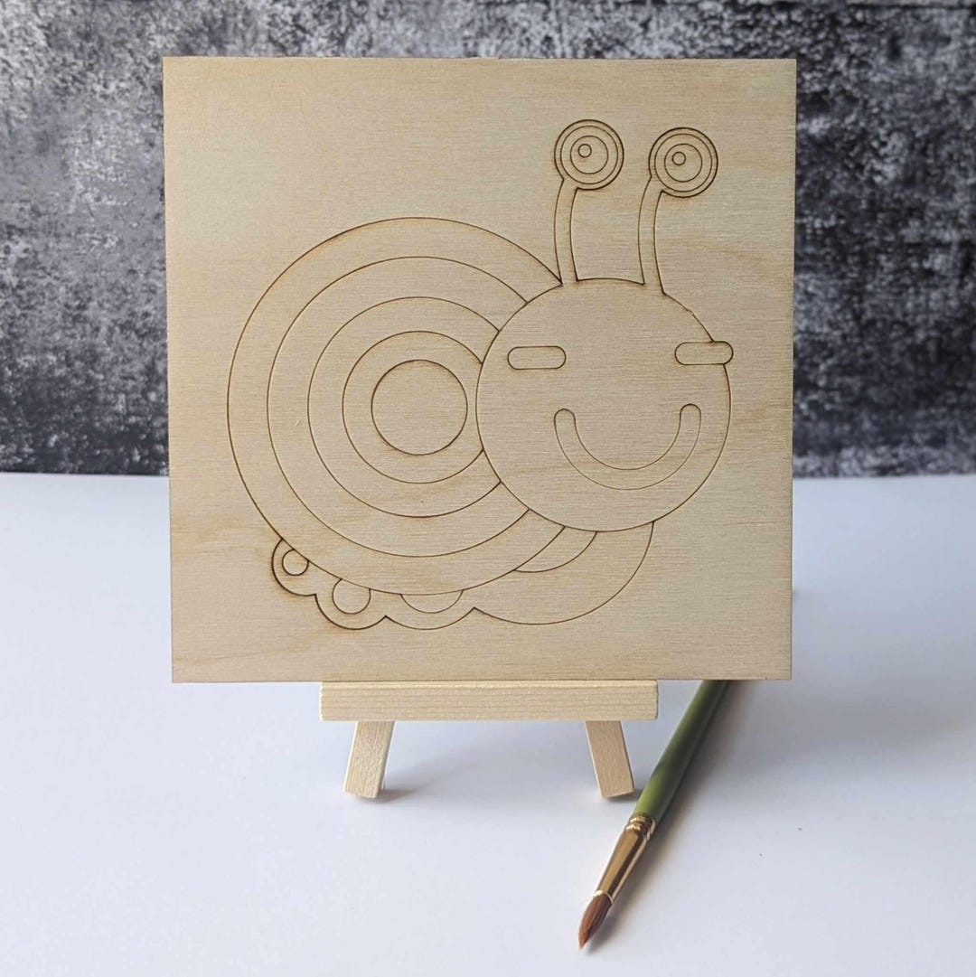Adorable Snail Pre-drawn Wood Canvas | Paint Party | Home Decor | DIY ...