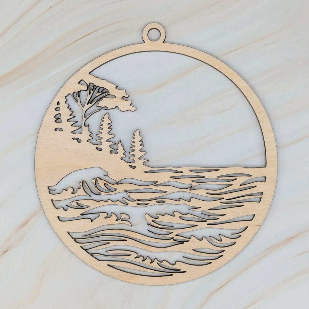 Lake Scene Wood Cutout | Unfinished Nature Suncatcher Blank - Etsy