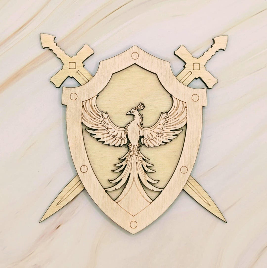 Phoenix | Unfinished Wood Blank | Paintable Crest | Wizard School Theme ...
