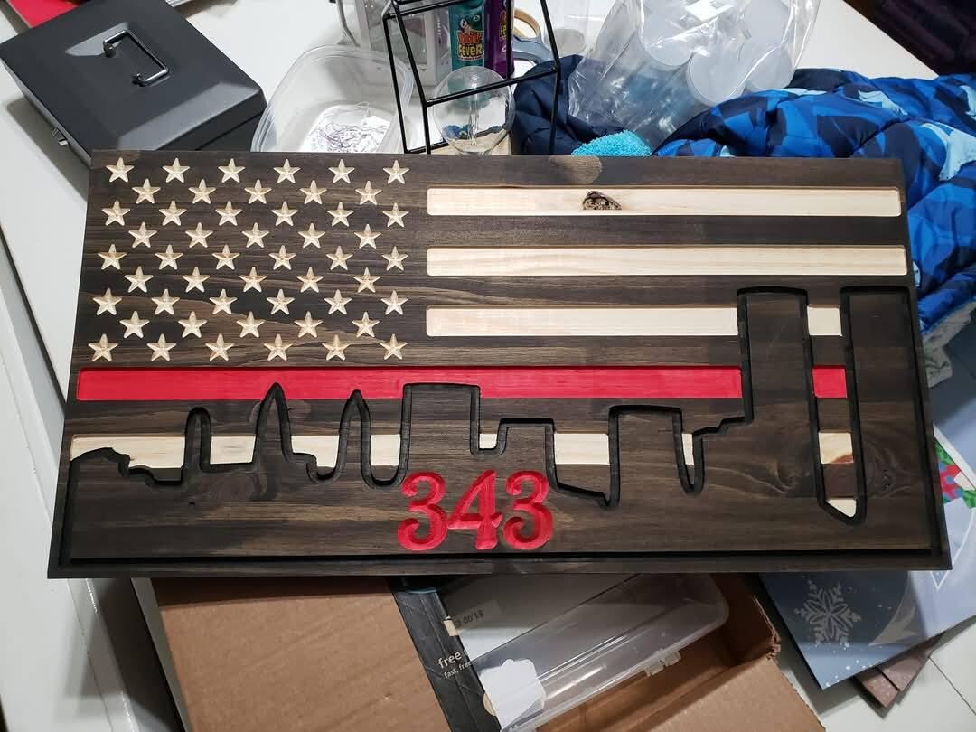 2 Firefighter Inspired Flags CNC-LASER Cut Files SVG - Etsy