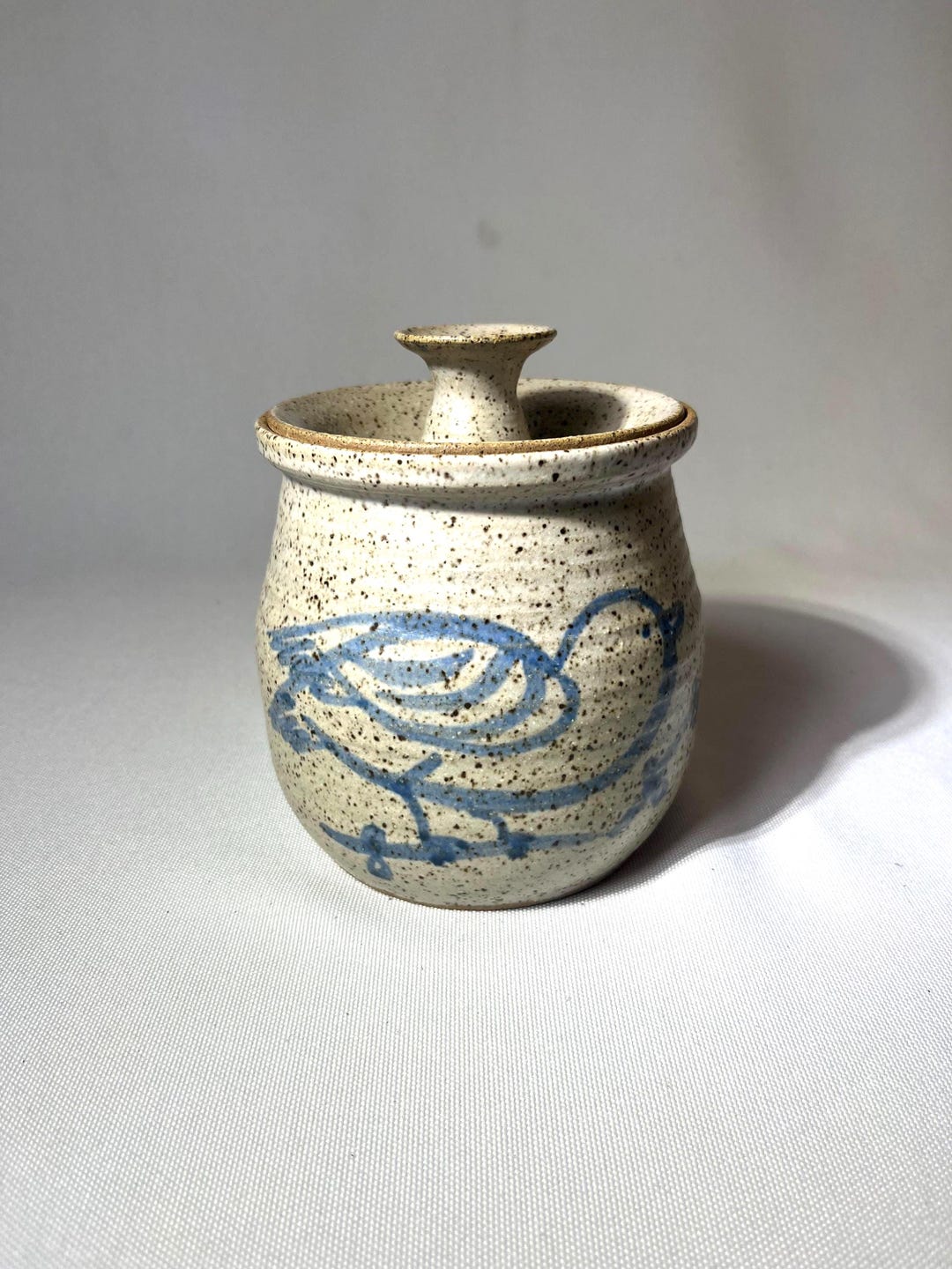 Vintage Lidded Container - Bird Design - Gerding Pottery - Etsy