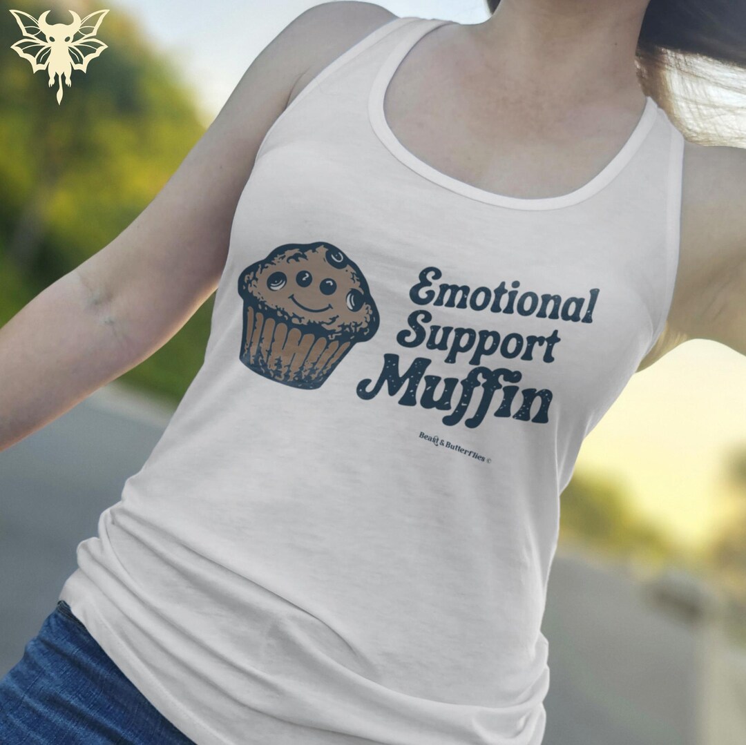 Funny Emotional Support Muffin Tank, Cute Funny Food Lover Vintage Tank ...