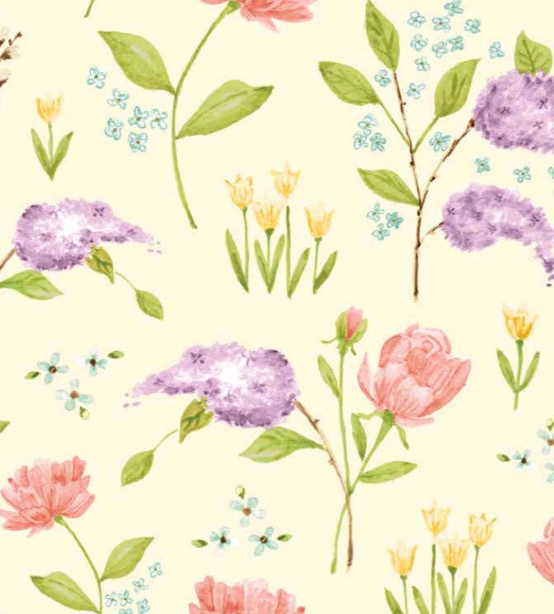Riley Blake Adel in Spring ~ Cream ~ Fabric by Sandy Gervais for Riley ...