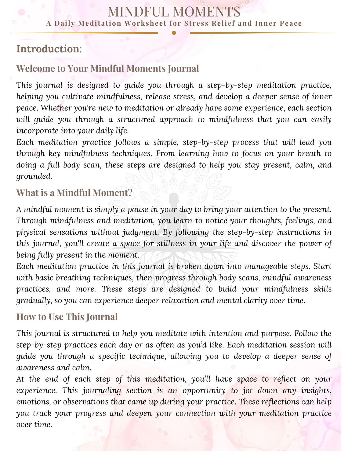 Mindful Moments: Daily Meditation PDF | Stress Relief, Inner Peace ...