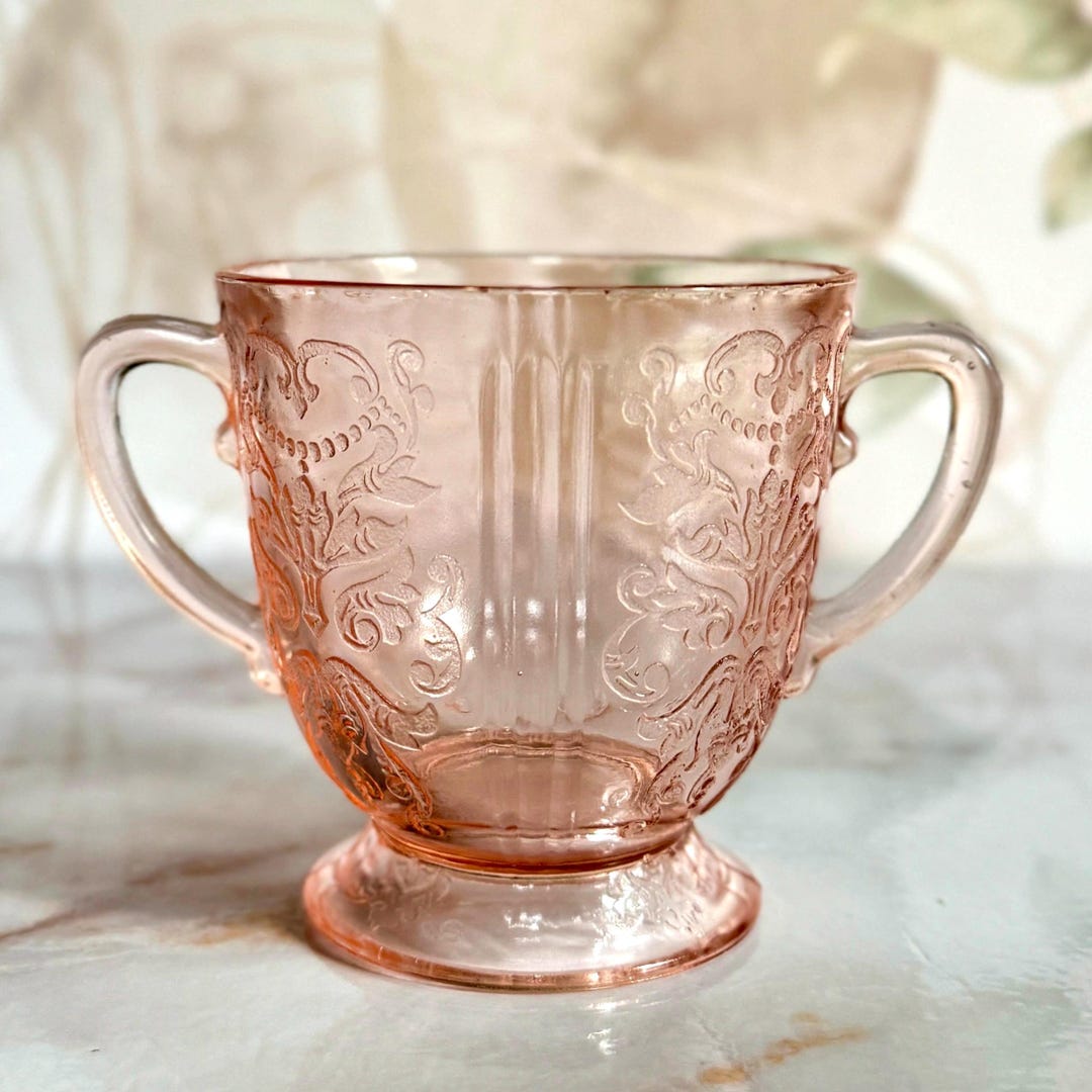 American Sweetheart Pink Footed Open Sugar - Vintage Depression Pattern ...