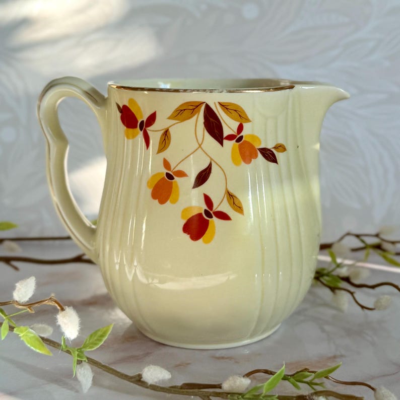 Vintage 1930s Uranium Glaze Halls Superior Quality Kitchenware Autumn ...