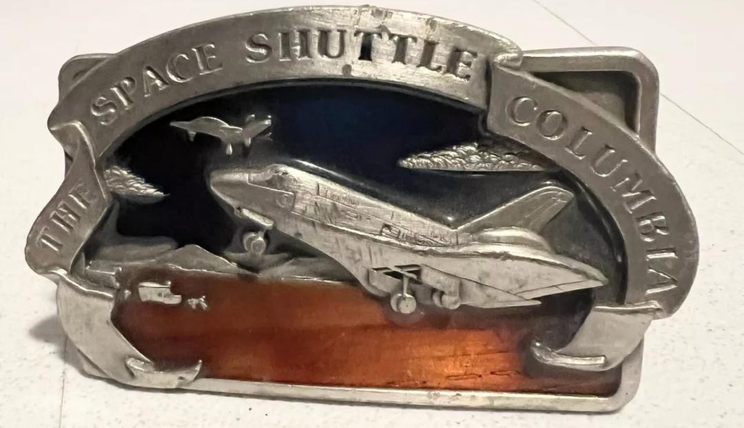 NASA Space Shuttle Columbia 1982 Belt Buckle Bergamot Brass Works #T-41 ...