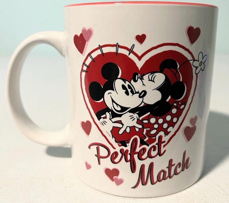 Disney Mickey & Minnie Mouse Coffee Mug, 20oz Perfect Match - Etsy