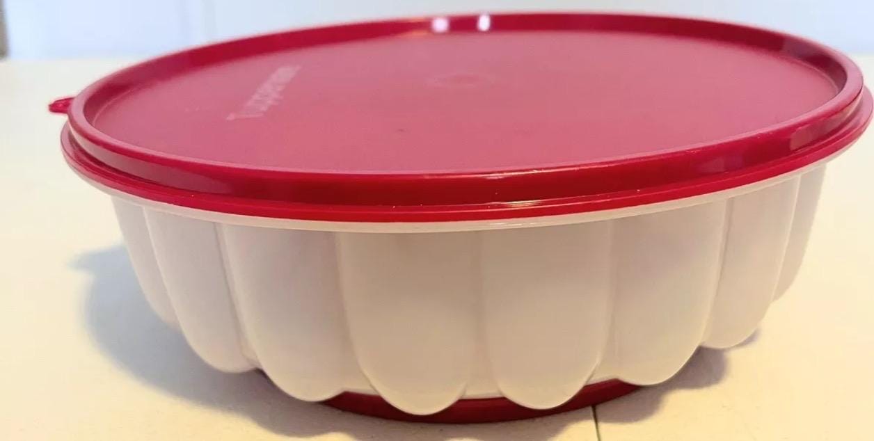 Tupperware 3pc Jello Mold With Clear Bottom and Plum Raspberry Middle ...