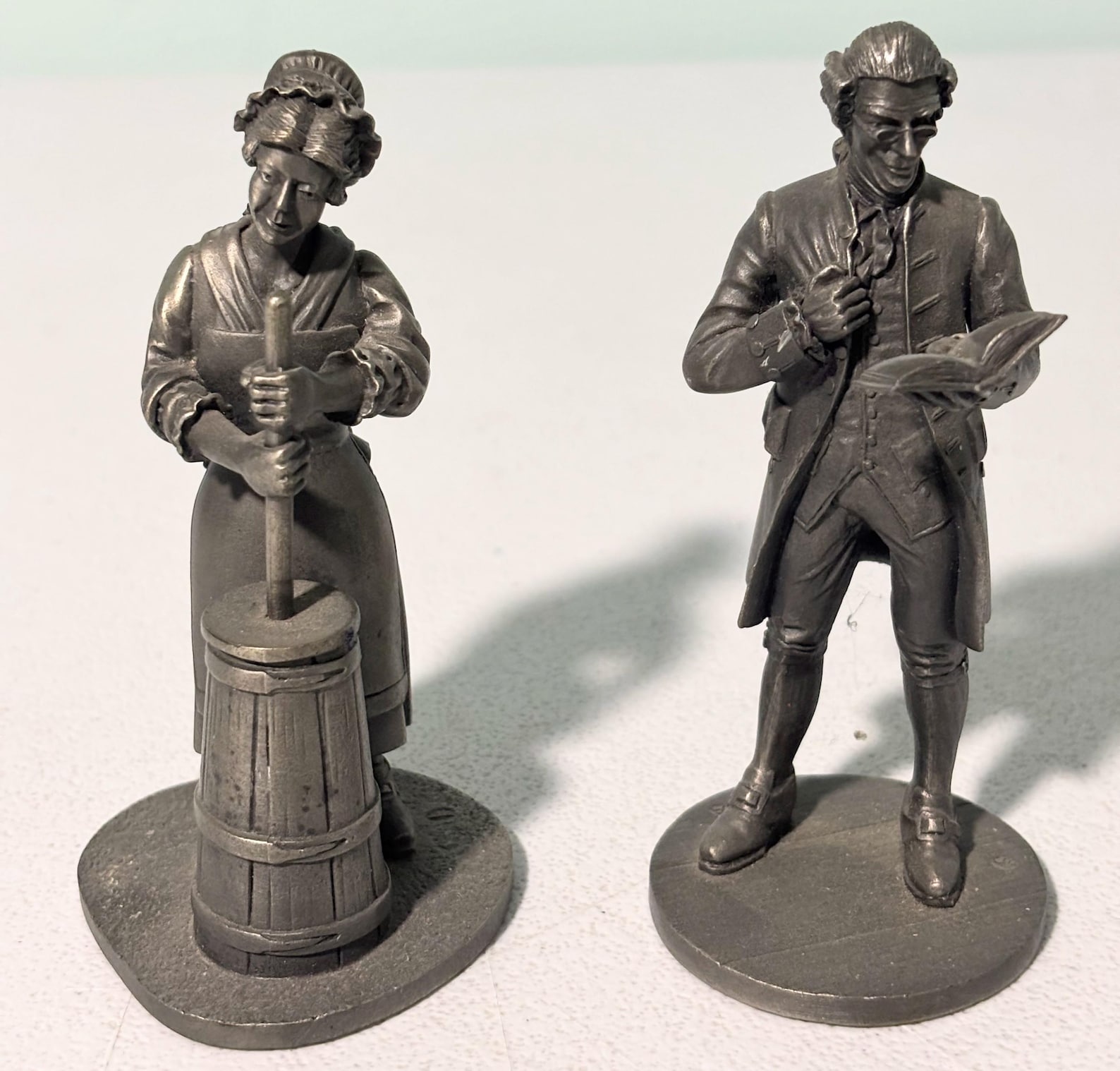 Set of 2 1974 Franklin Mint People of Colonial America Pewter Figurines ...