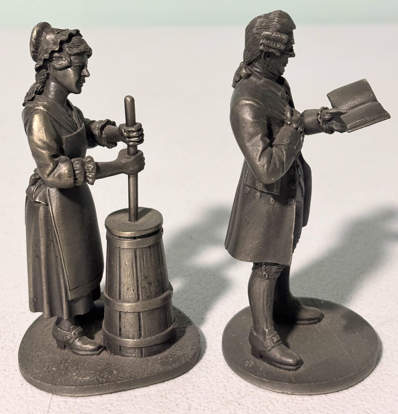 Set of 2 1974 Franklin Mint People of Colonial America Pewter Figurines ...