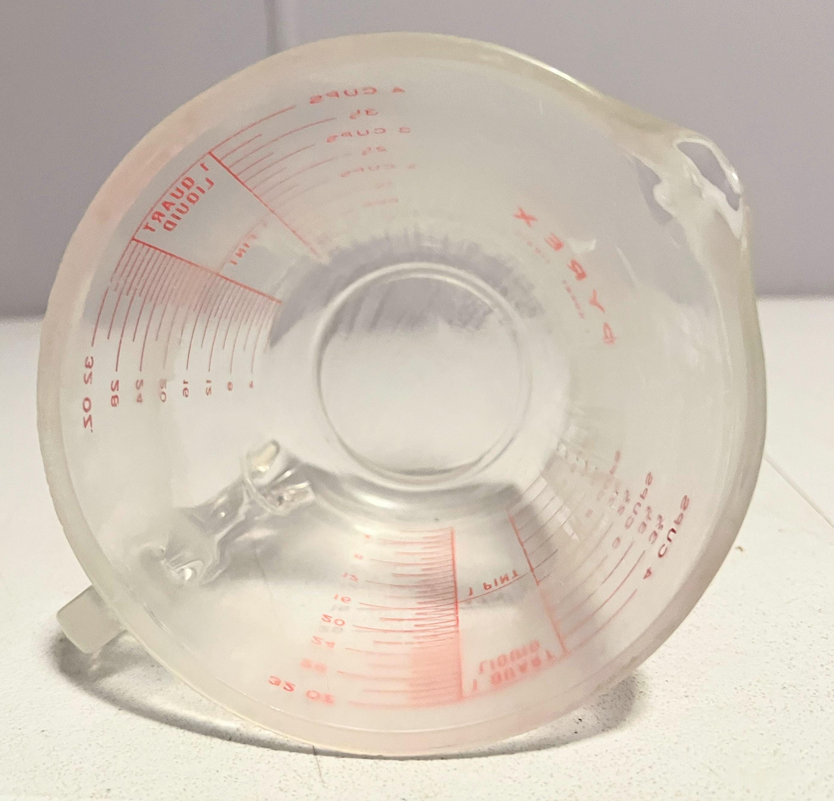 Vintage Pyrex 4 Cup D-handle Measuring Cup # 532 Red Lettering 1 Quart ...
