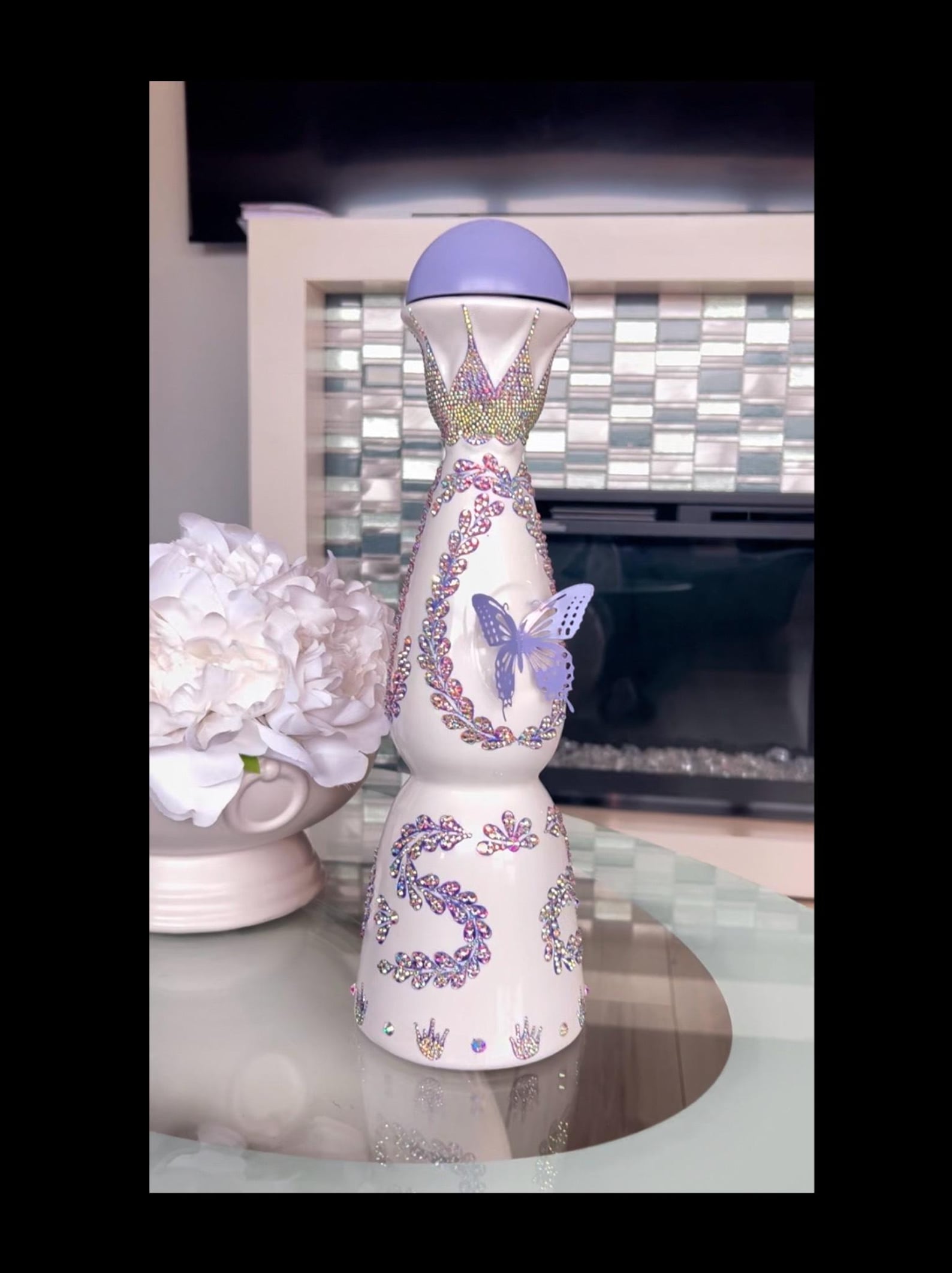 Lavender Butterfly, Clase Azul (EMPTY) Hand-painted (GLOW-INTHEDARK ...