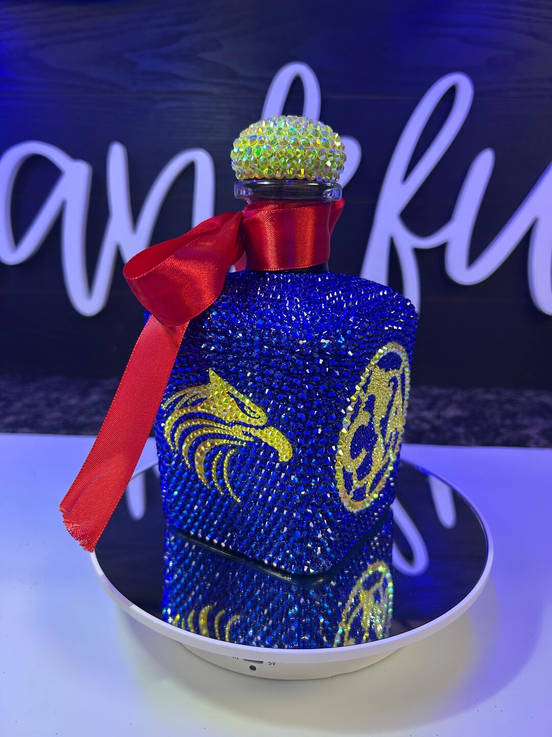 Tequila Bottle, Club America Rhinestone, Custom Design, Lights up ...