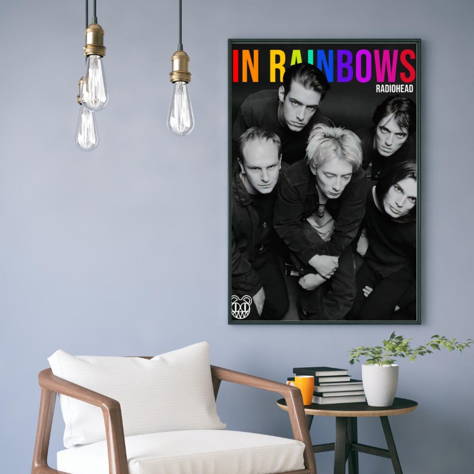 Radiohead 'in Rainbows' A3 Poster | Black and White Album Art Print ...