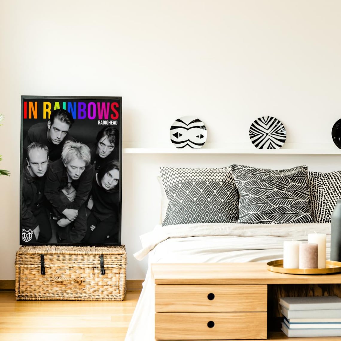 Radiohead 'in Rainbows' A3 Poster | Black and White Album Art Print ...